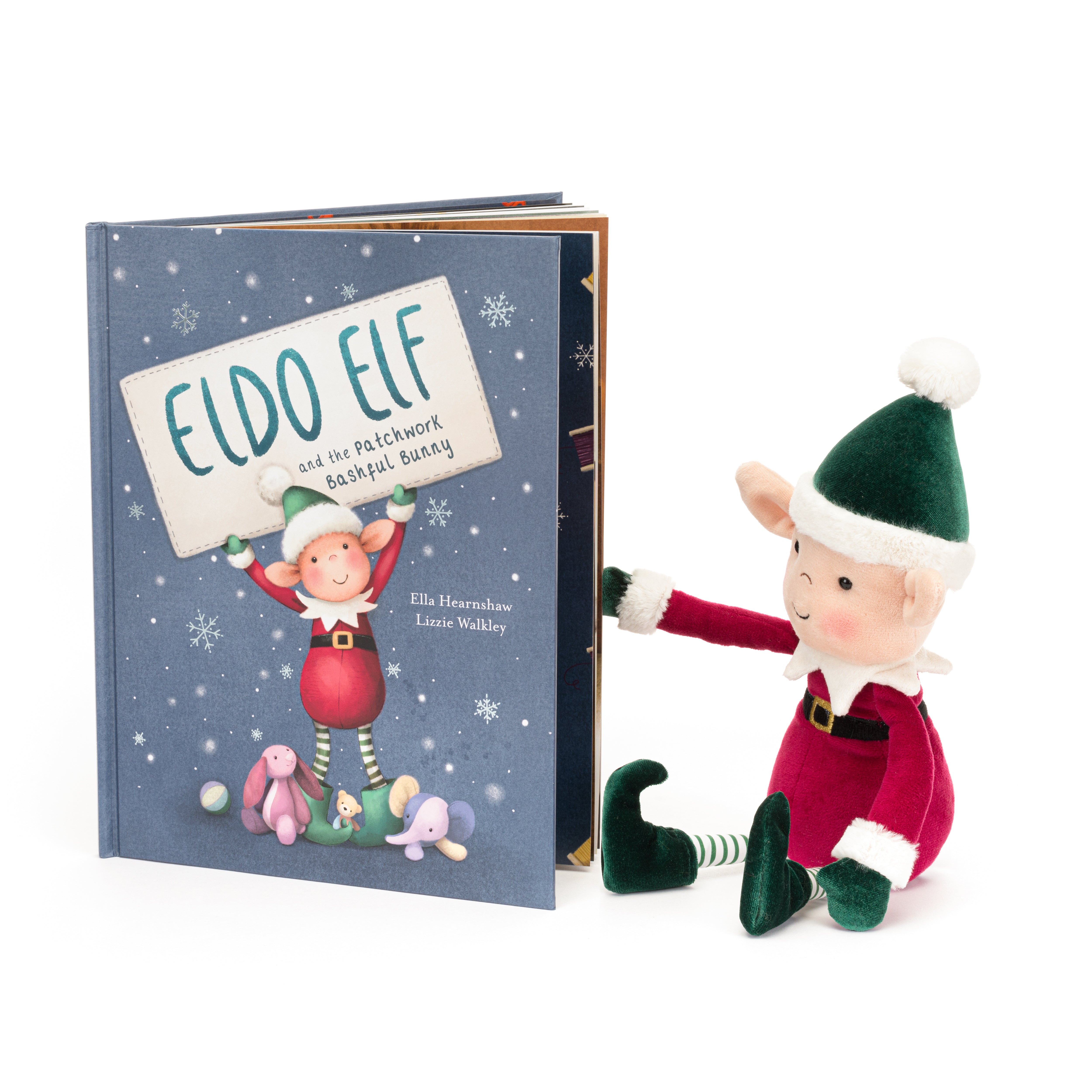 Jellycat Christmas Eldo Elf and the Patchwork Bashful Bunny Book – Bunka