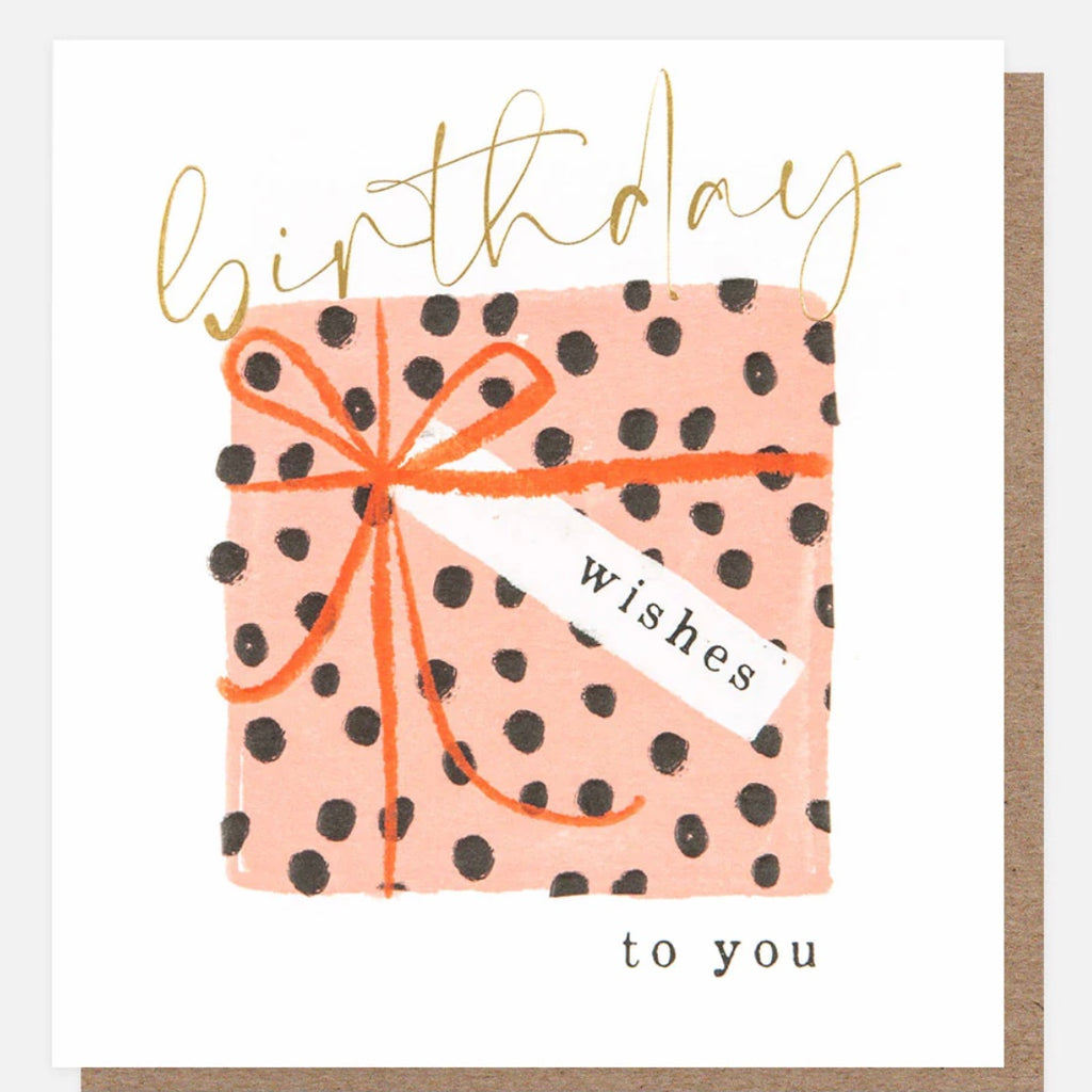 Caroline Gardner - Birthday Wishes Spotty Present Birthday Card – Bunka
