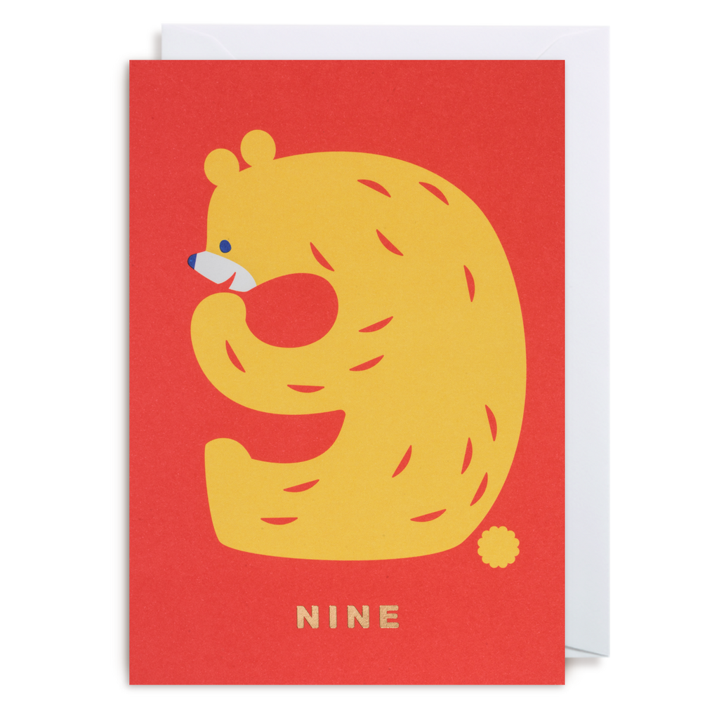 Number Nine Bear Card - Lagom Design – Bunka