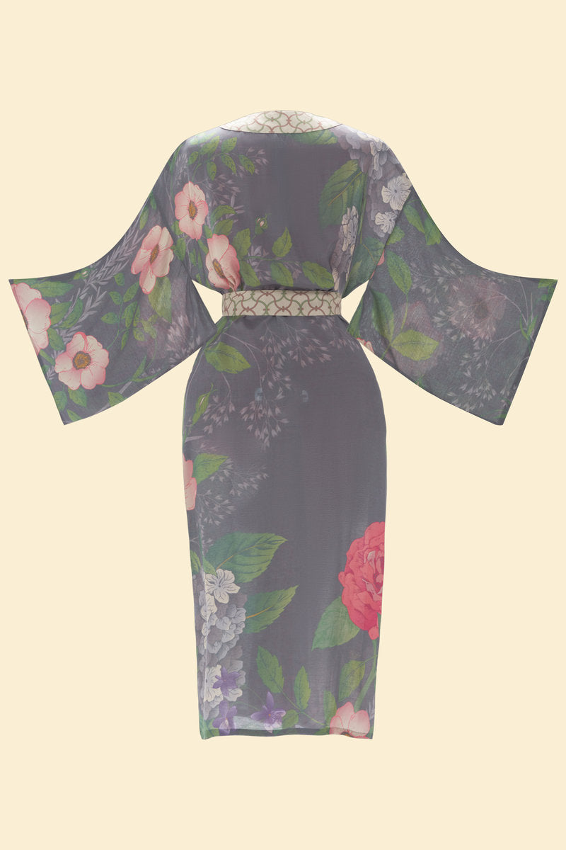 Powder Design - Hedgerow Kimono Gown Pewter – Bunka